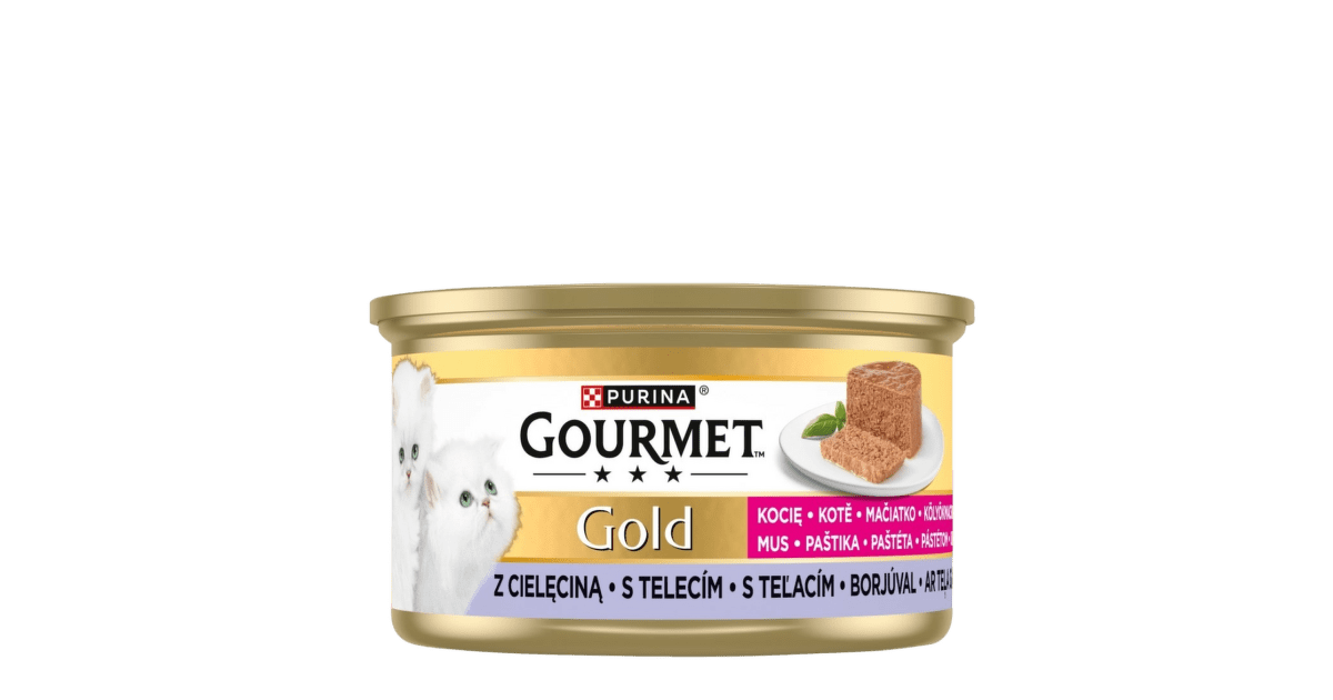 Konservi Gourmet Gold Kitten, Pate with Veal, 85 g | Dino Zoo