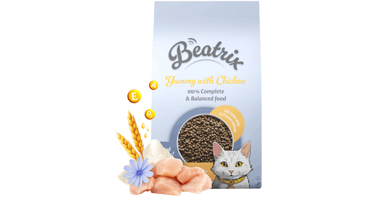 Сухой корм Beatrix Adult Sterilised, Chicken, 1,4 кг | Dino Zoo