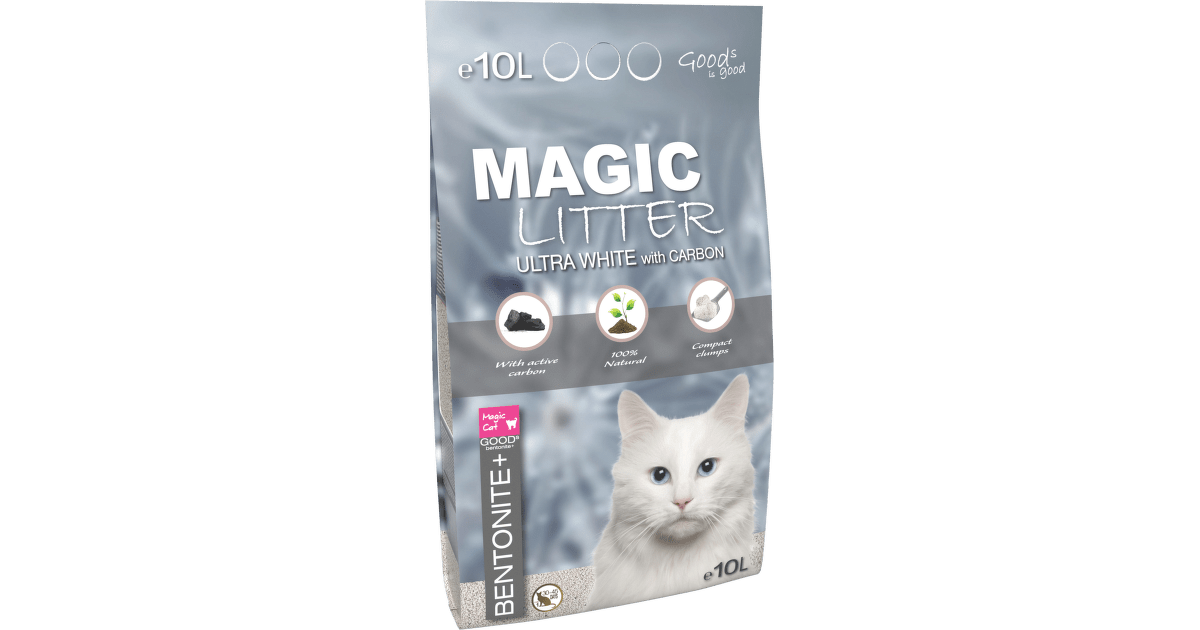 Smiltis un pakaiši Cementējošās smiltis kaķu tualetei Magic Litter ...