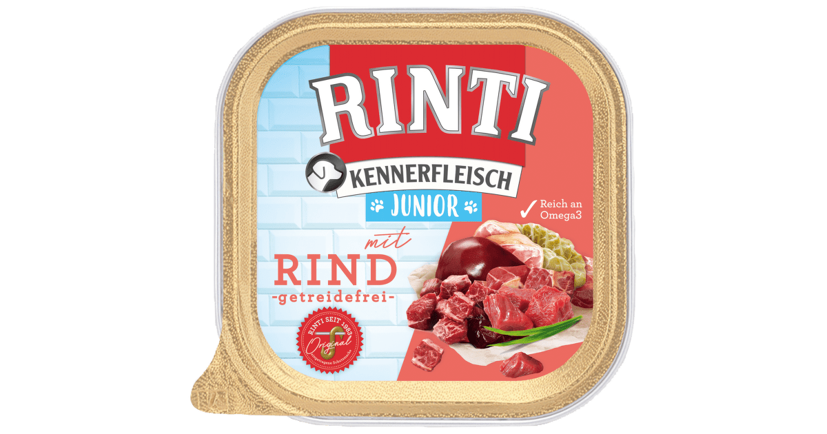 Konservi suņiem Rinti Kennerfleisch Junior Rind, 300 g | Dino Zoo