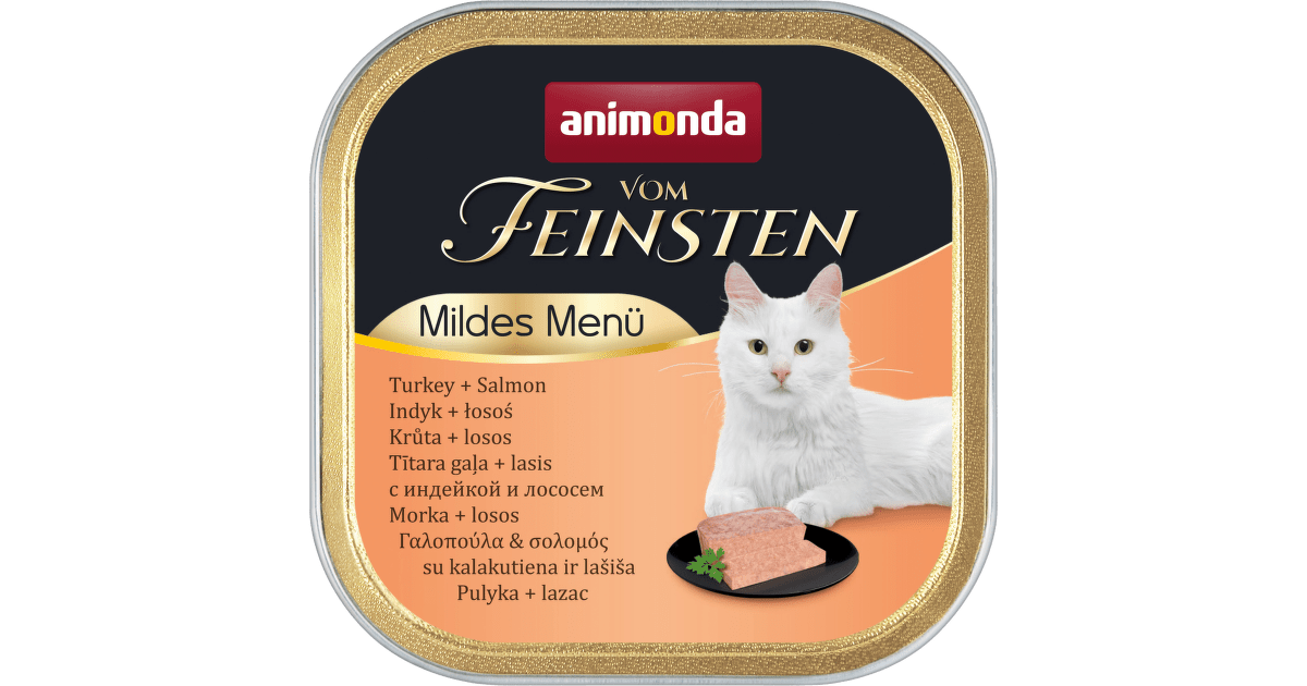 Konservi kaķiem Konservi kaķiem Vom Feinsten Turkey + salmon Mild Menu ...