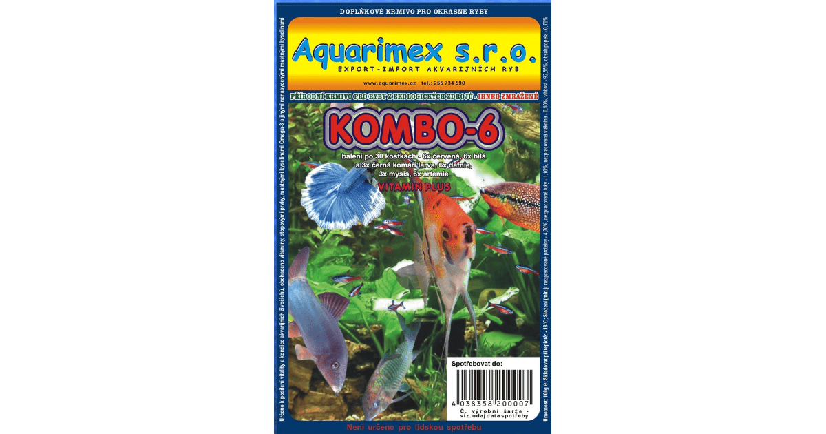 Krmivo pre akváriové ryby Aqua Kombo 6 mrazené 100 g | Super zoo