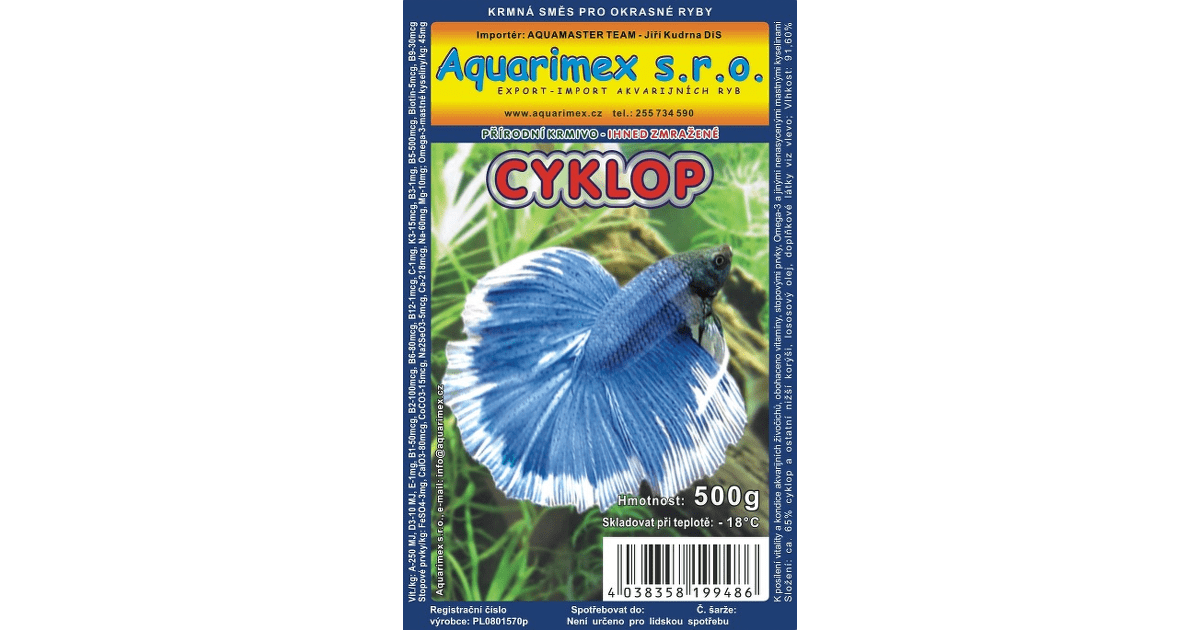 Krmivo pre akváriové ryby Cyklop 500g | Super zoo