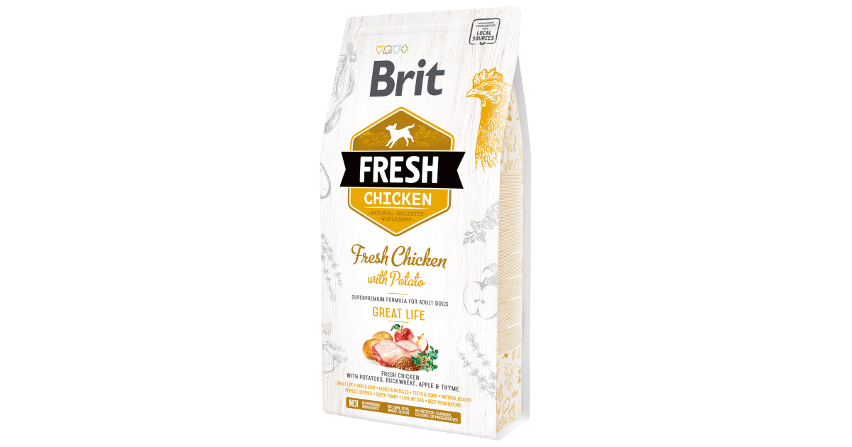 Granule pro psy Brit Fresh Chicken with Potato Adult Great Life 2,5kg ...