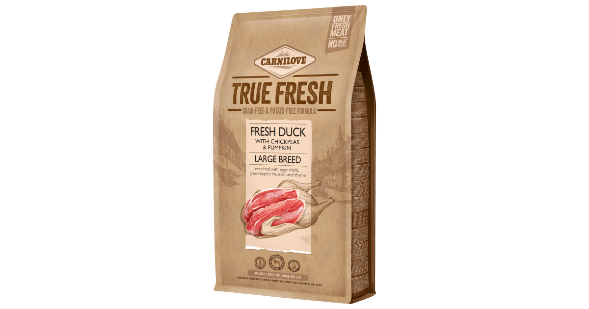 Granule pre psov Carnilove True Fresh granuly pre veľké psy kačka 1,4 ...