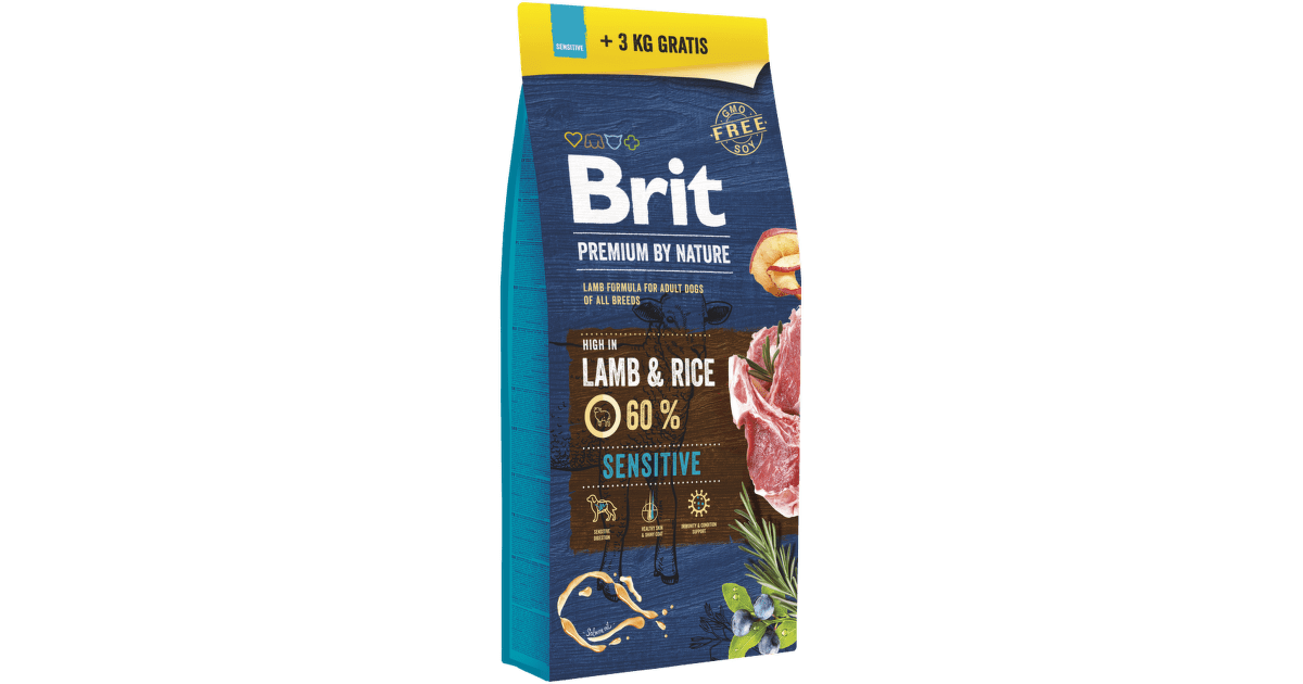 Granule pre psov Brit Premium by Nature Sensitive Lamb 15+3kg | Super zoo