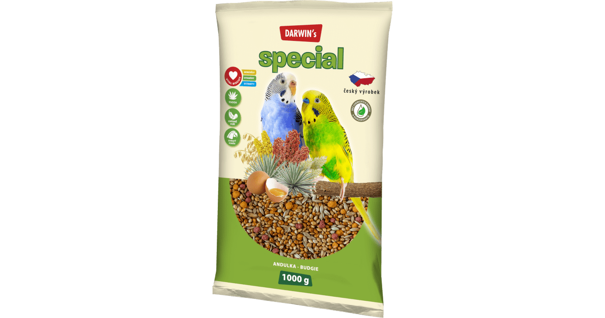 Krmivo pre vtáky DARWINs krmivo pre andulky 1kg | Super zoo