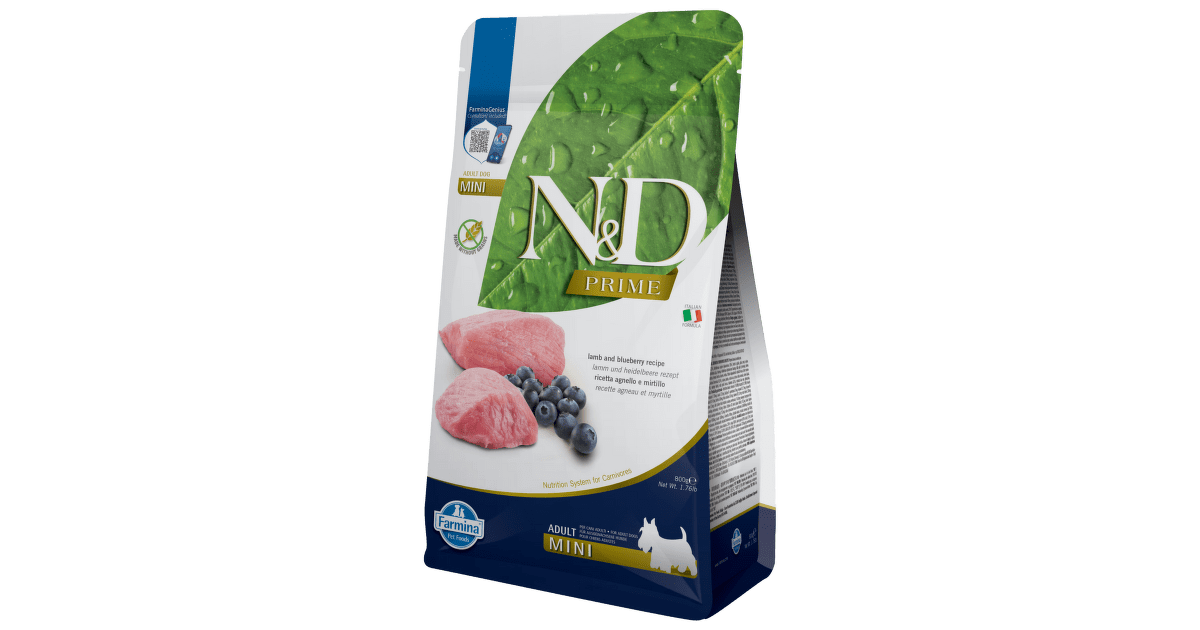Granule pre psov N&D Dog Adult Mini Lamb & Blueberry 800 g | Super zoo