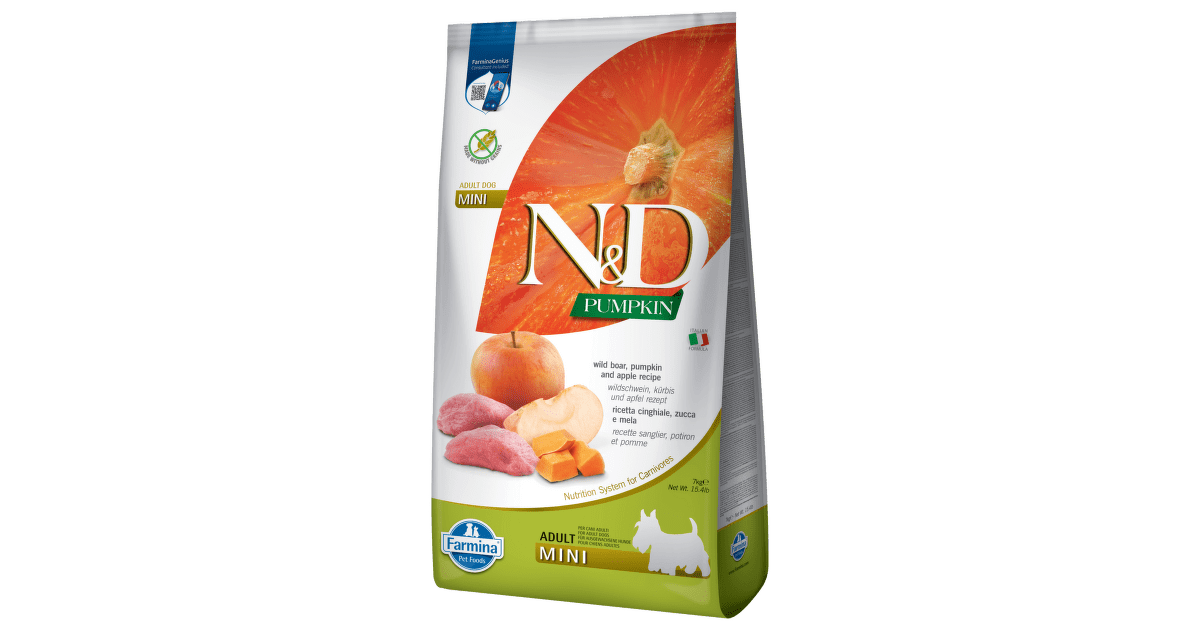 Granule pre psov ND Dog Pumpkin Adult Mini kanec a jablko 7 kg | Super zoo