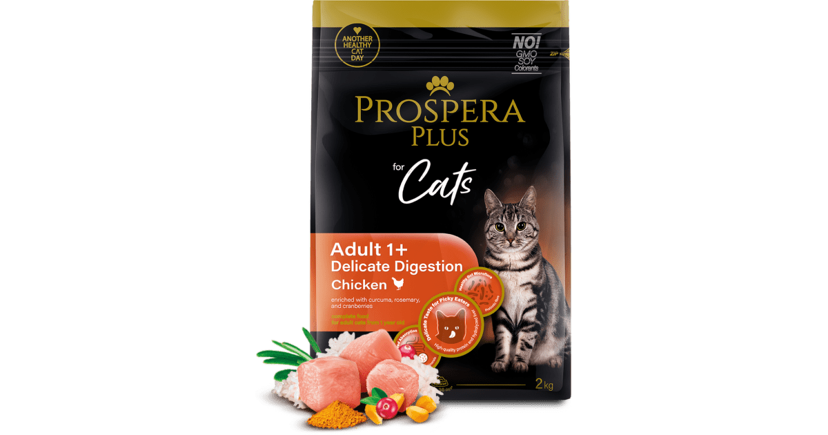 Granule pre mačky Prospera Plus Adult 1+ Chicken Delicate Digestion 2kg ...